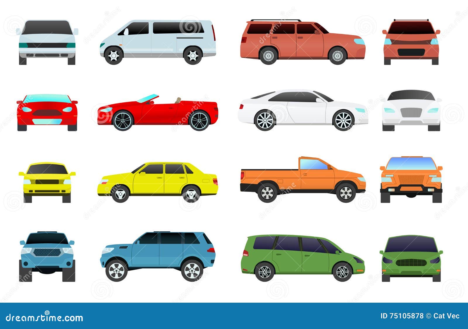 Car Types Vector Set. | CartoonDealer.com #75105878