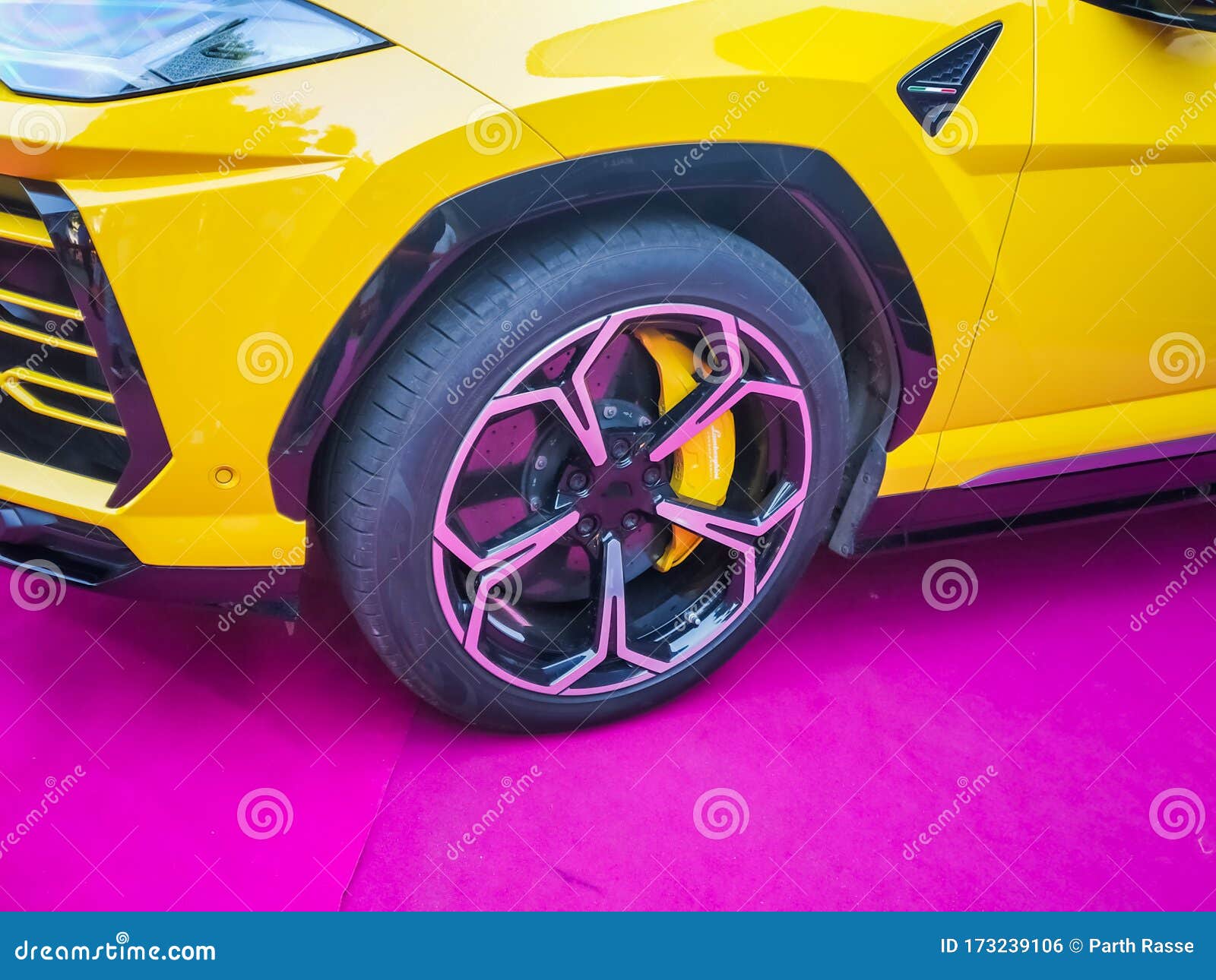 Car Tyre Designs with Yellow Car Editorial Photo - Image of copy, white ...