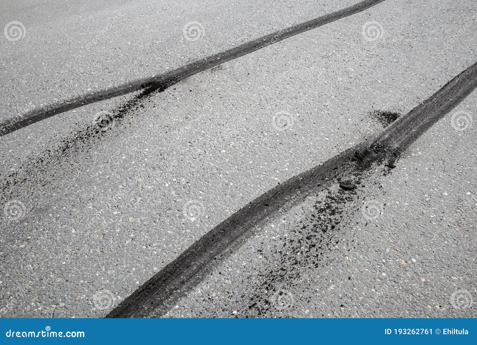 Car Tyre Skid Marks on Road Stock Image - Image of mark, auto: 193262761