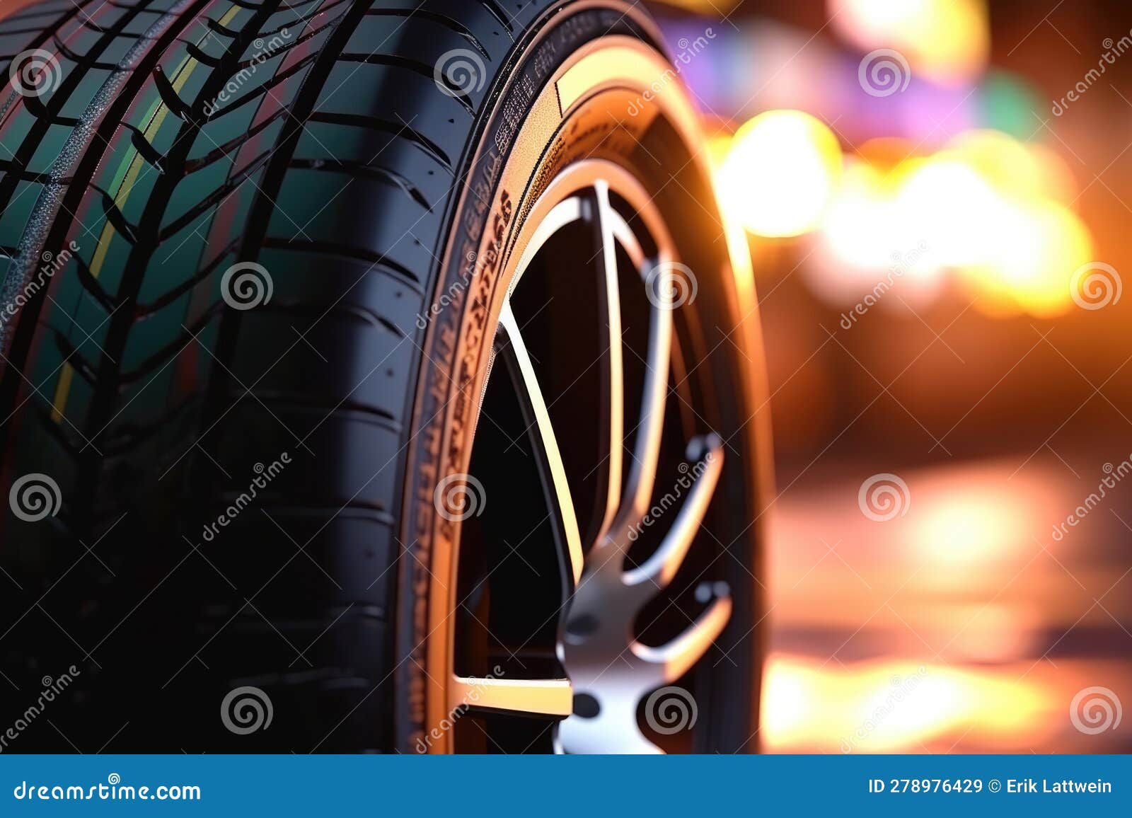 Car Tyre and Wheel in a Close-up Shot, Macro Shot - Made with ...