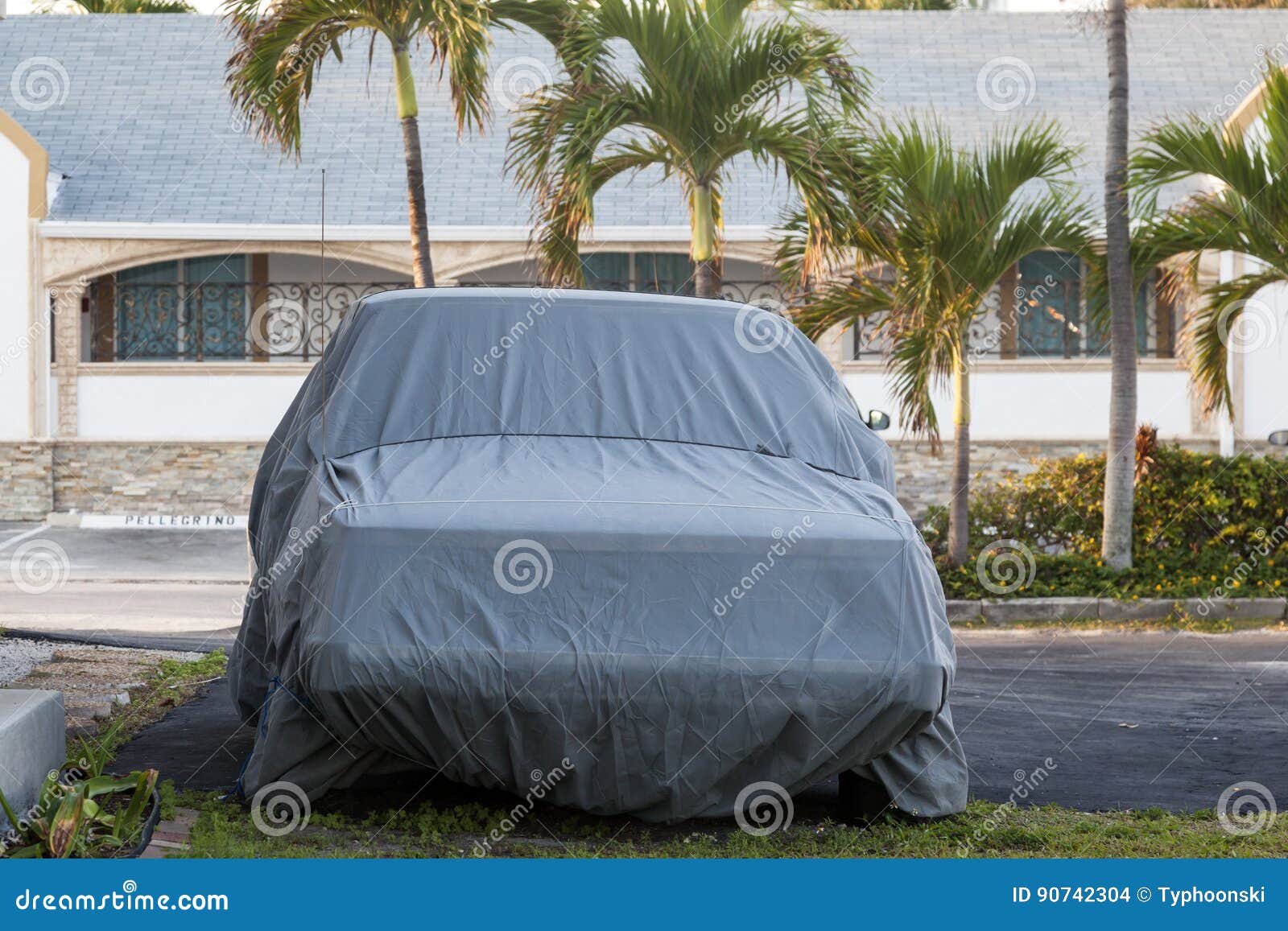 Car under a car cover stock photo. Image of safe, trees - 90742304