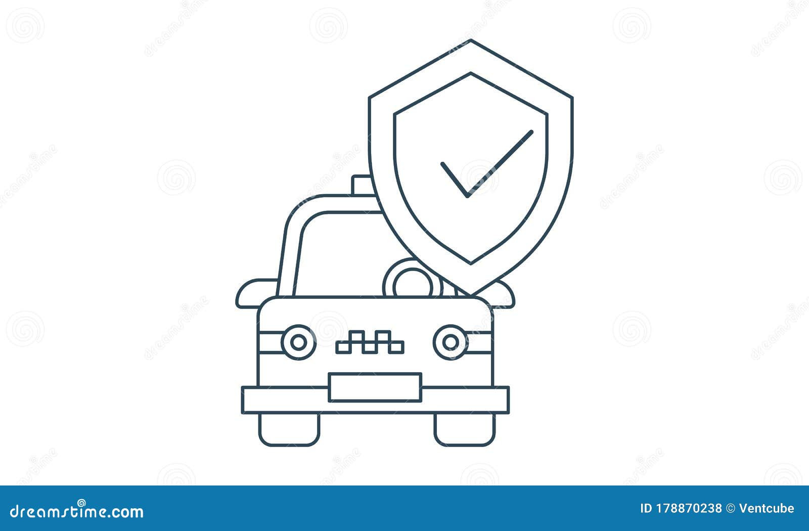 Car is Under Protection Icon Flat Style Vector Image Stock Illustration ...