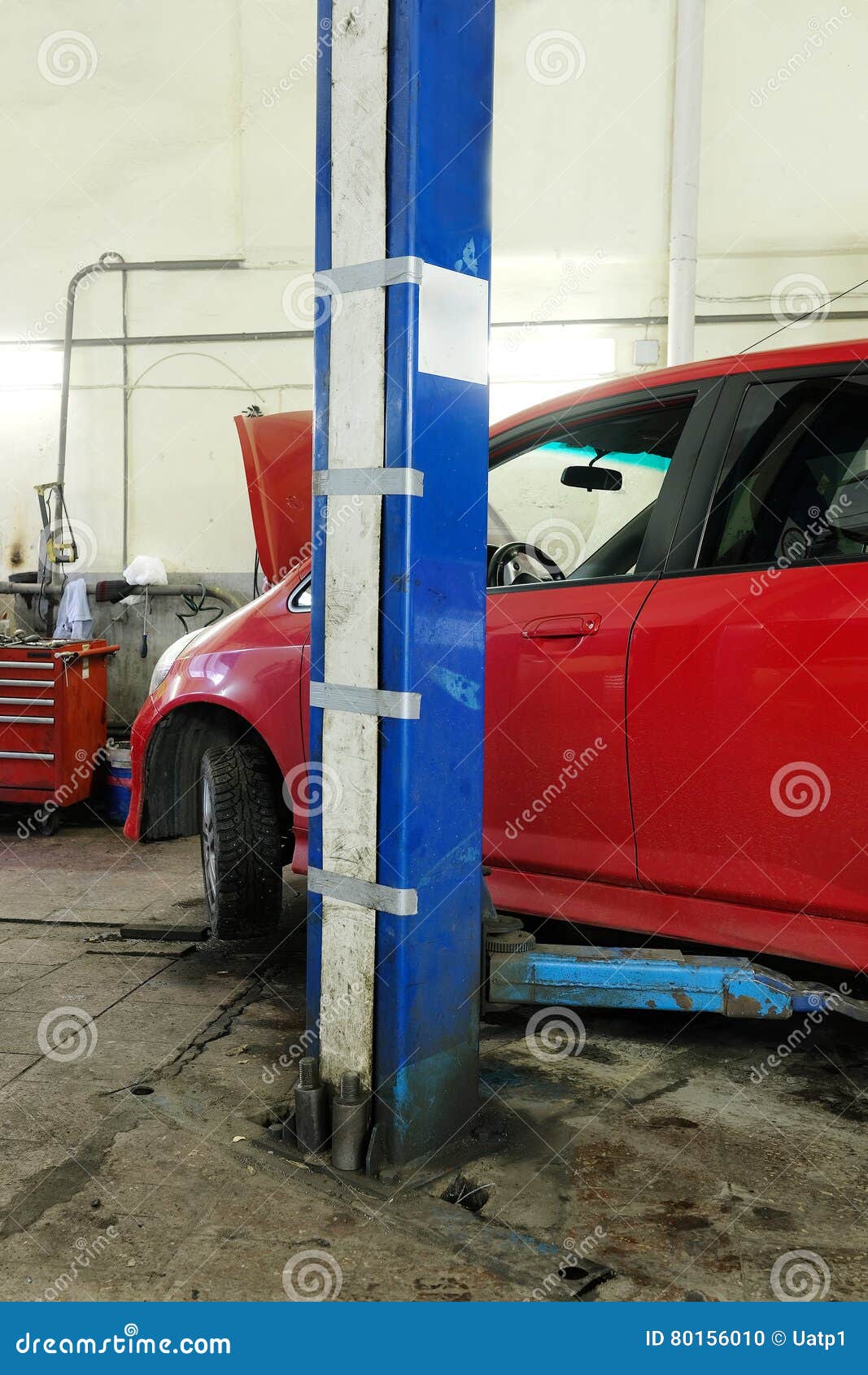 Car under repair stock photo. Image of lift, maintenance - 80156010