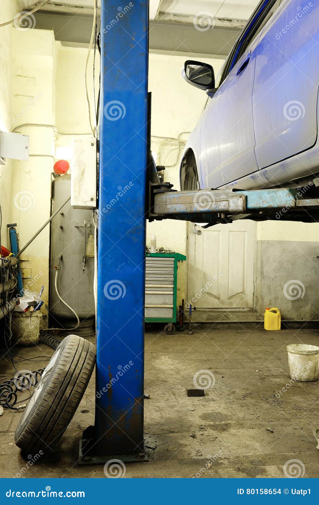 Car under repair stock photo. Image of automobile, machineshop - 80158654