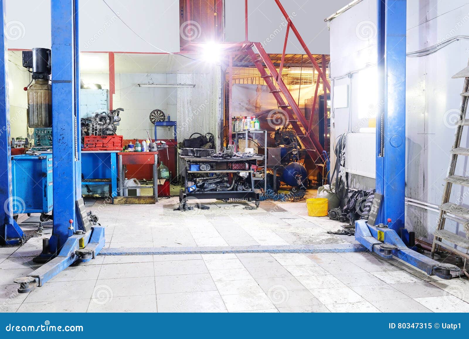 Car under repair stock image. Image of business, center - 80347315