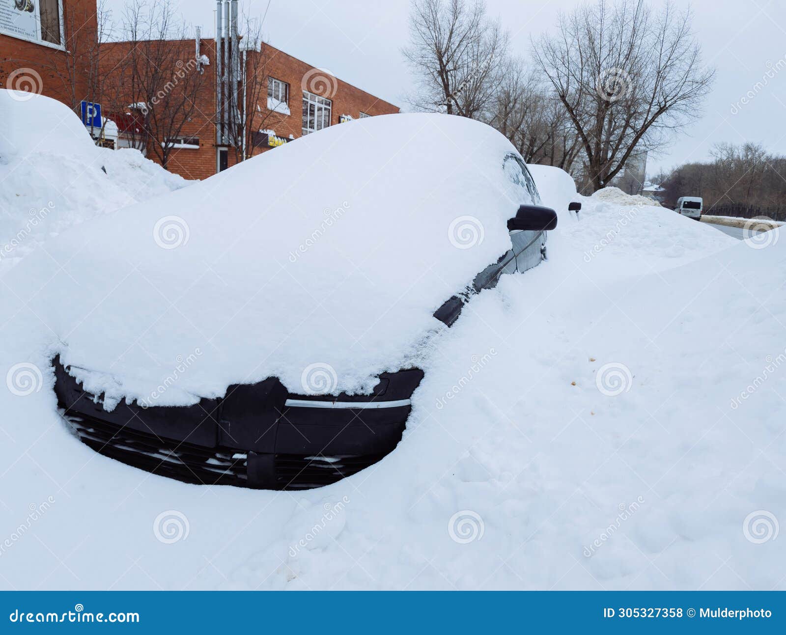 Car Under Snow after Blizzard and Snowfall Stock Photo - Image of heavy ...