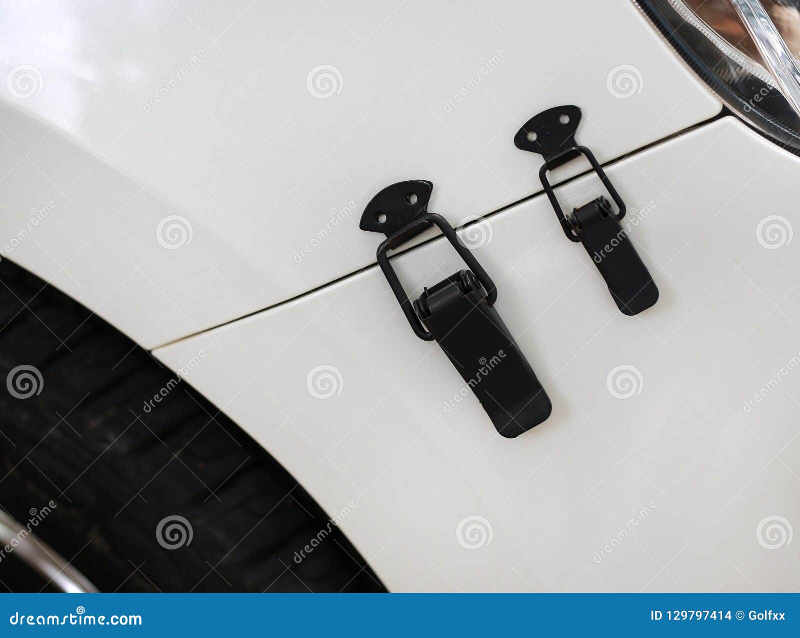 Car with Universal Clip Lock. Close-up Car Accessories Stock Photo ...