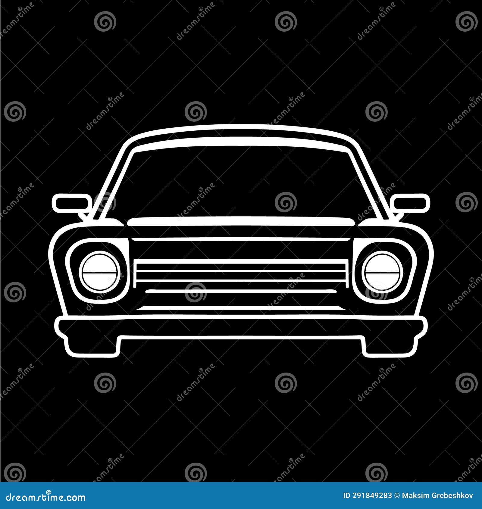 Car Vector Icon Isolated Front View Logo Stock Vector - Illustration of ...