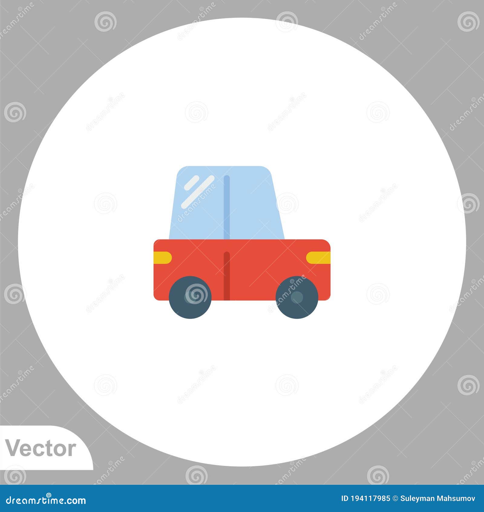 Car Vector Icon Sign Symbol Stock Vector - Illustration of object ...