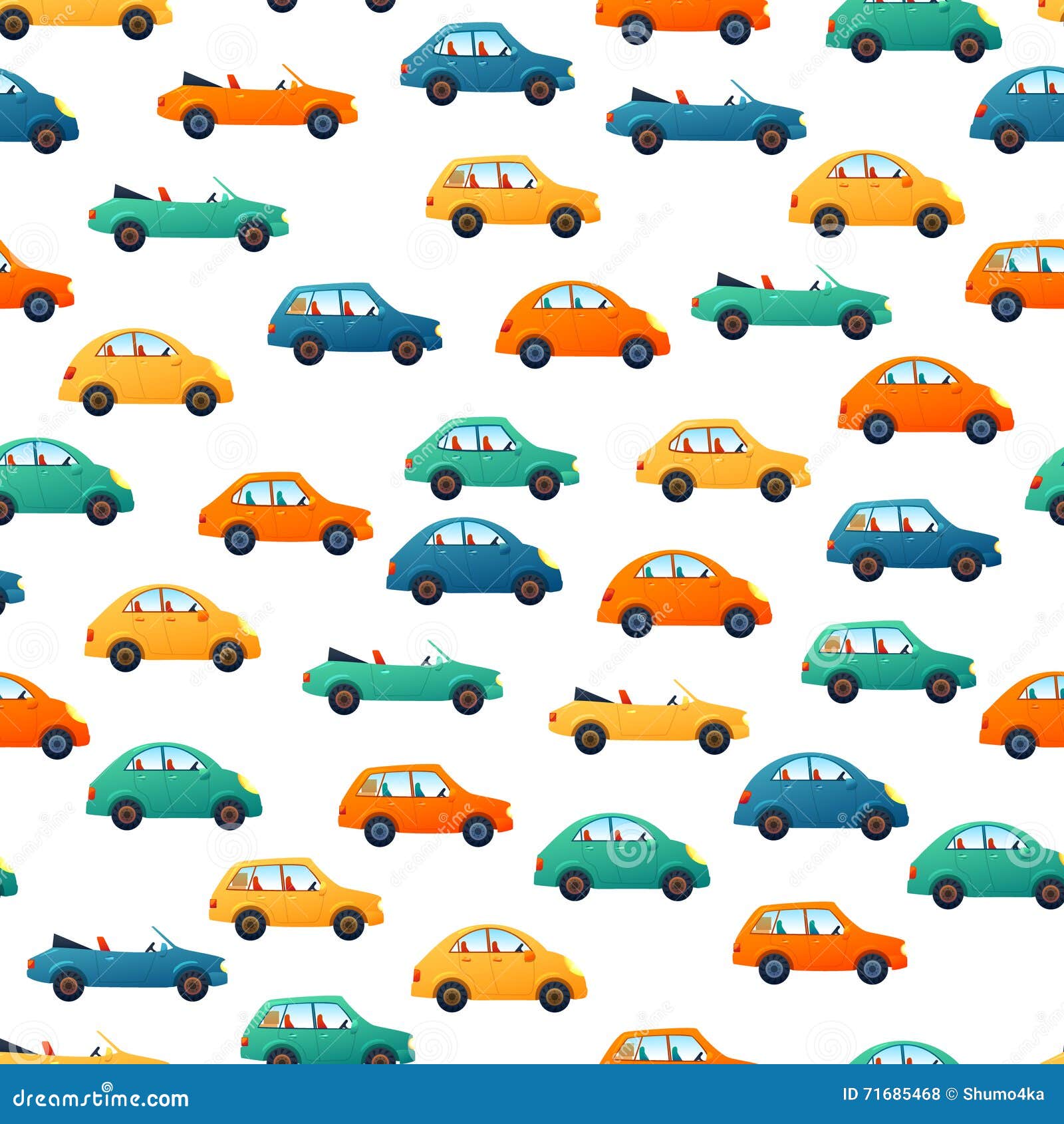 Car Vector Seamless Pattern Stock Vector - Illustration of background ...