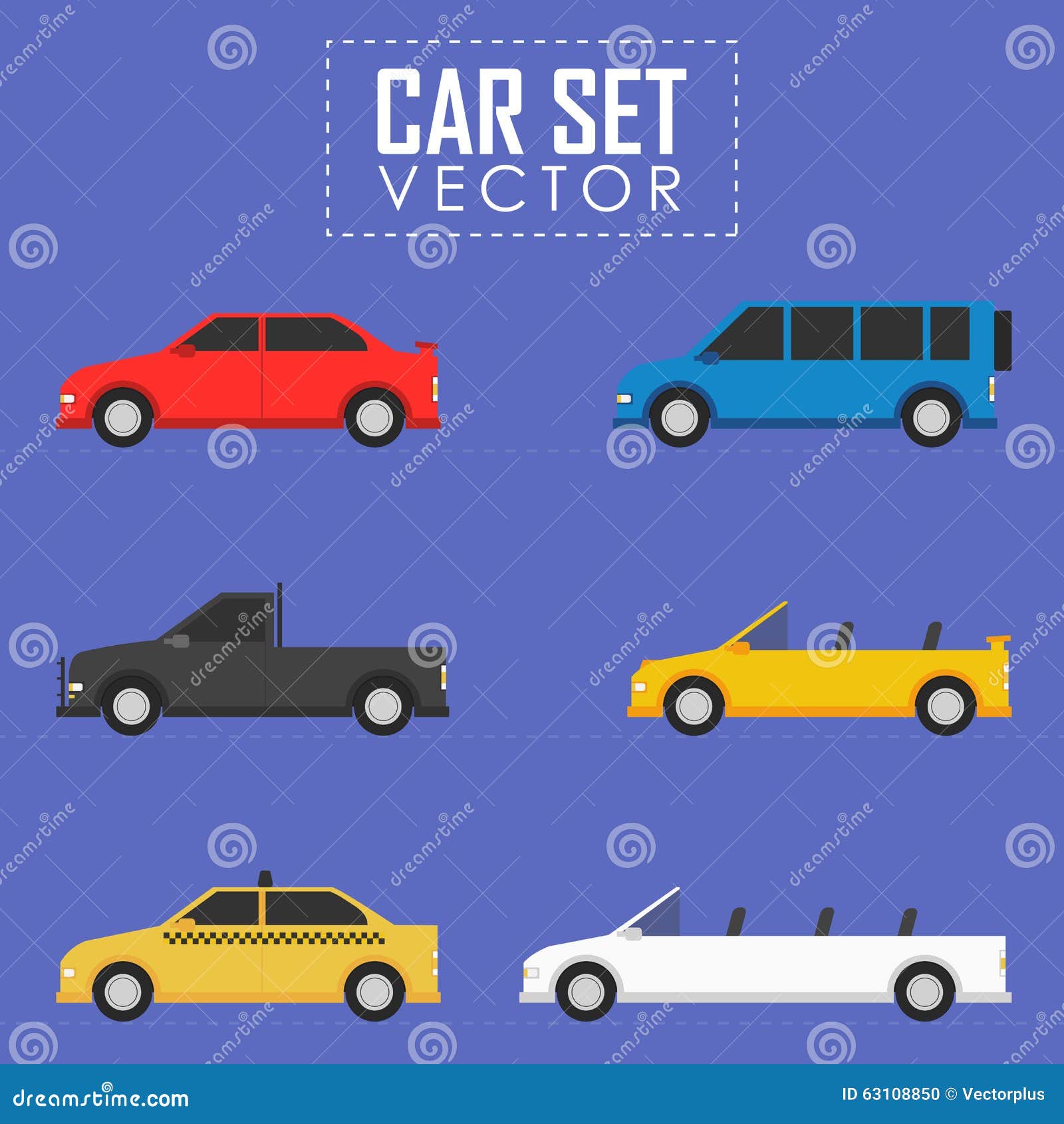 Car vector set stock vector. Illustration of colorful - 63108850