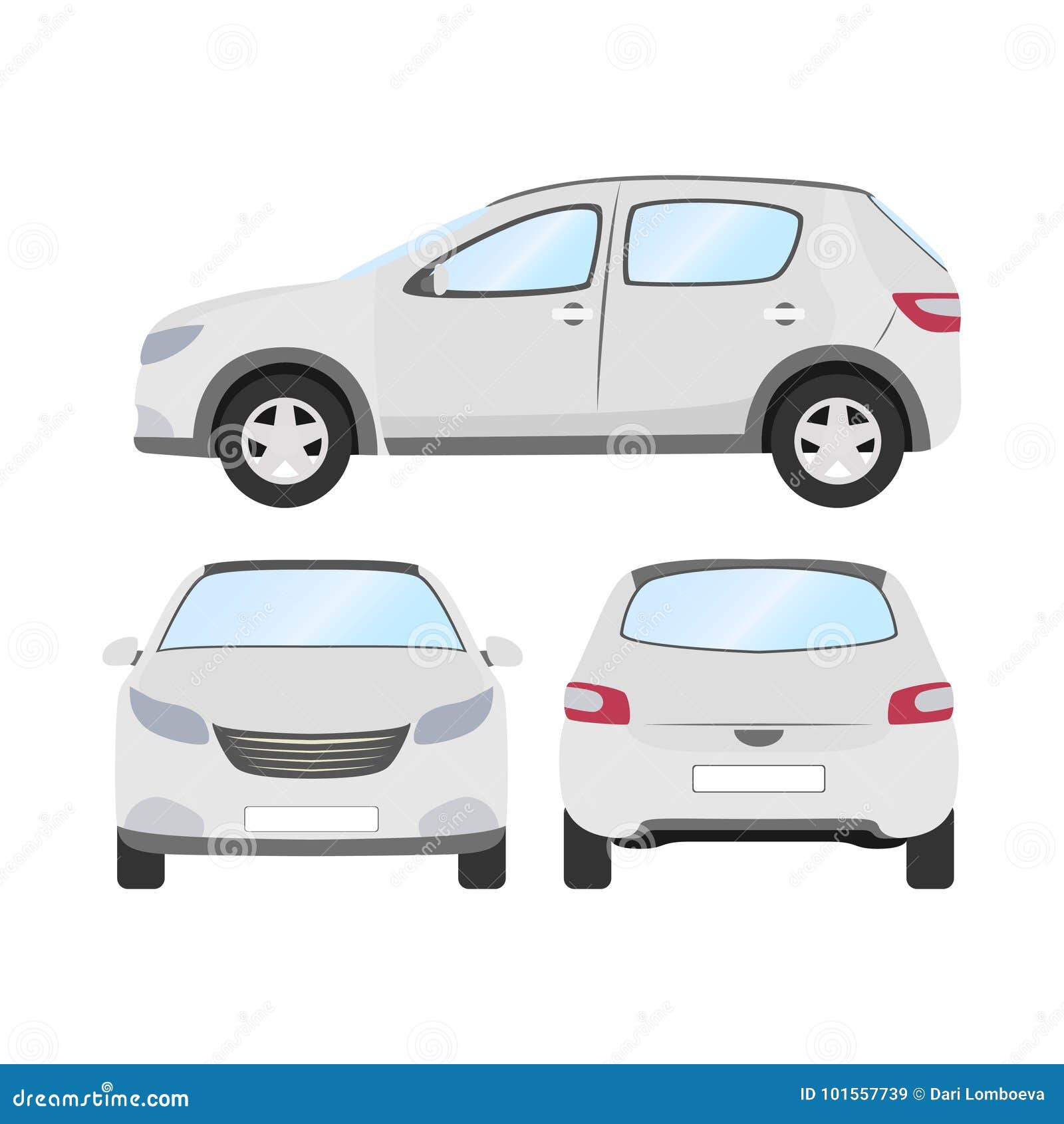 Car Vector Template on White Background. Business Hatchback Isolated ...