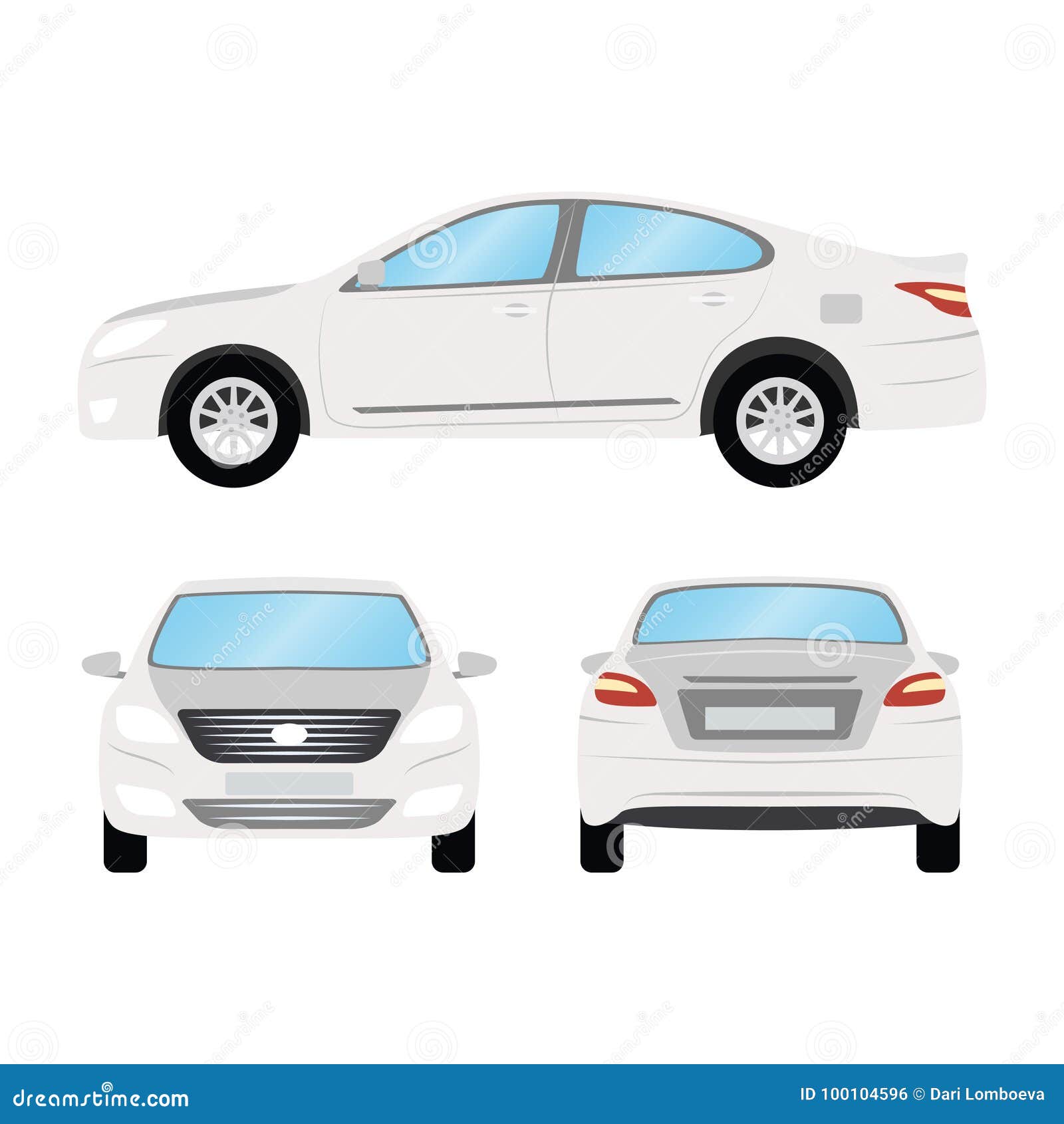 Car Vector Template on White Background. Business Sedan Isolated. White ...