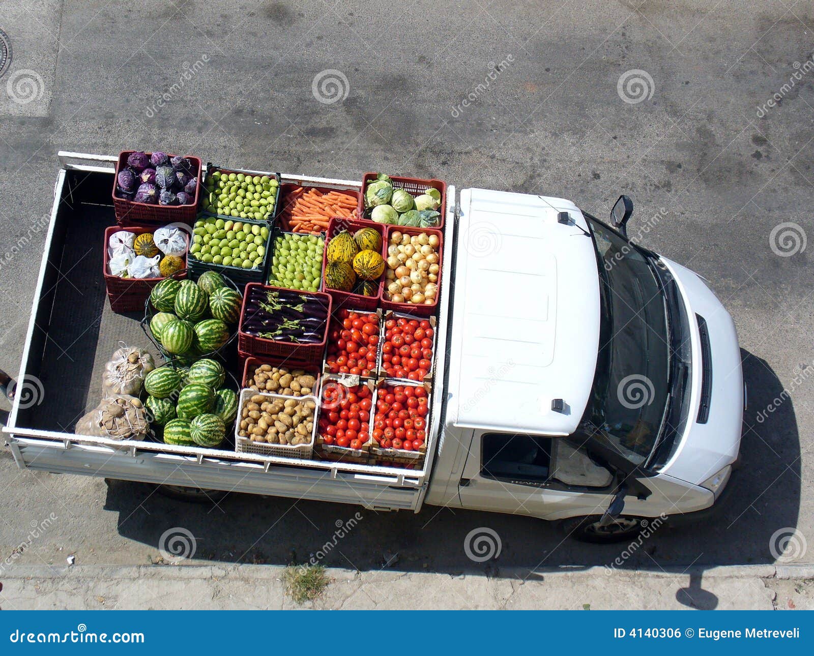 Car with vegetables stock photo. Image of melon, watermelon - 4140306