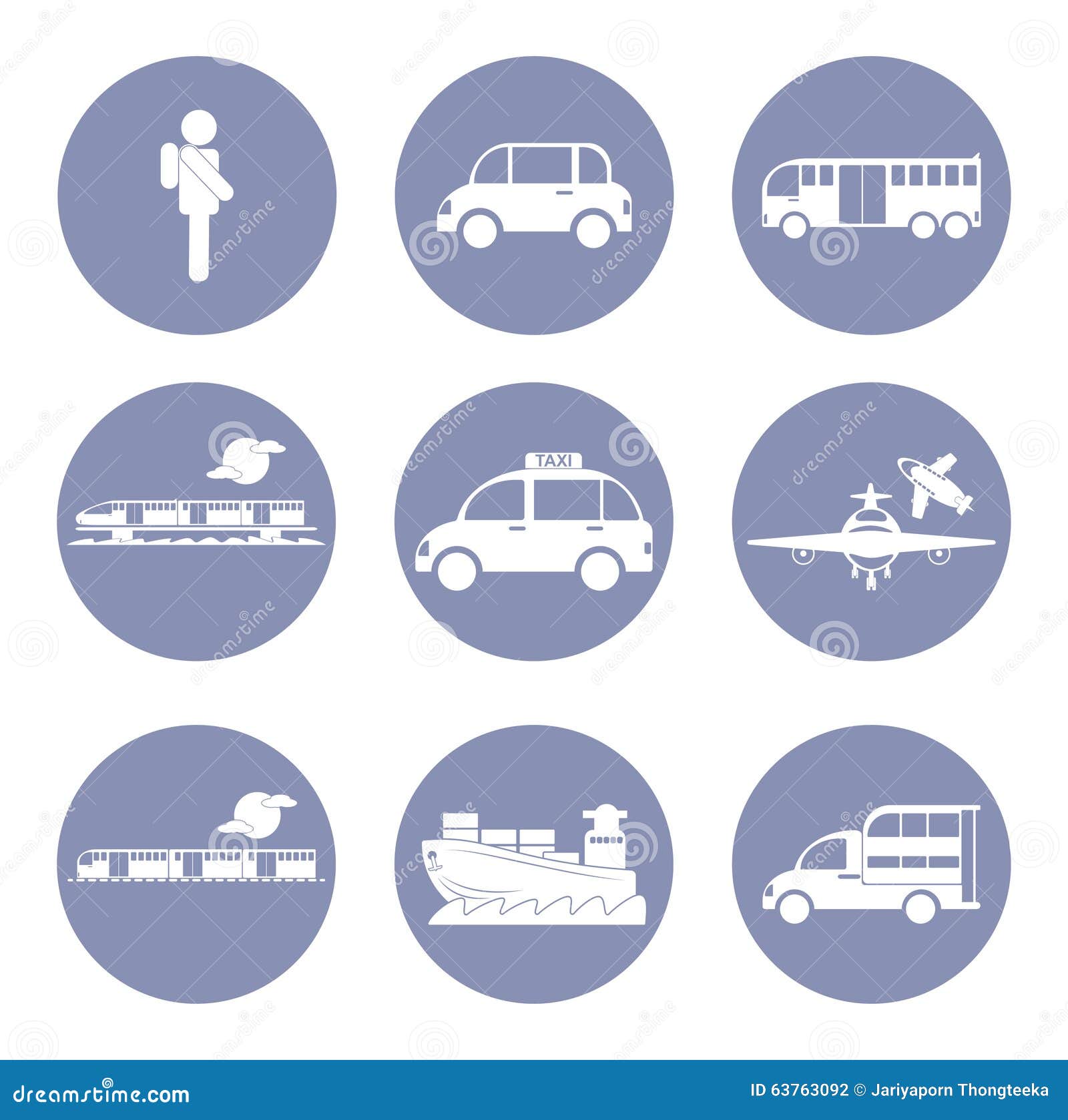 Car or Vehicle Icon Set, Transportation Concept for Design Presentation ...