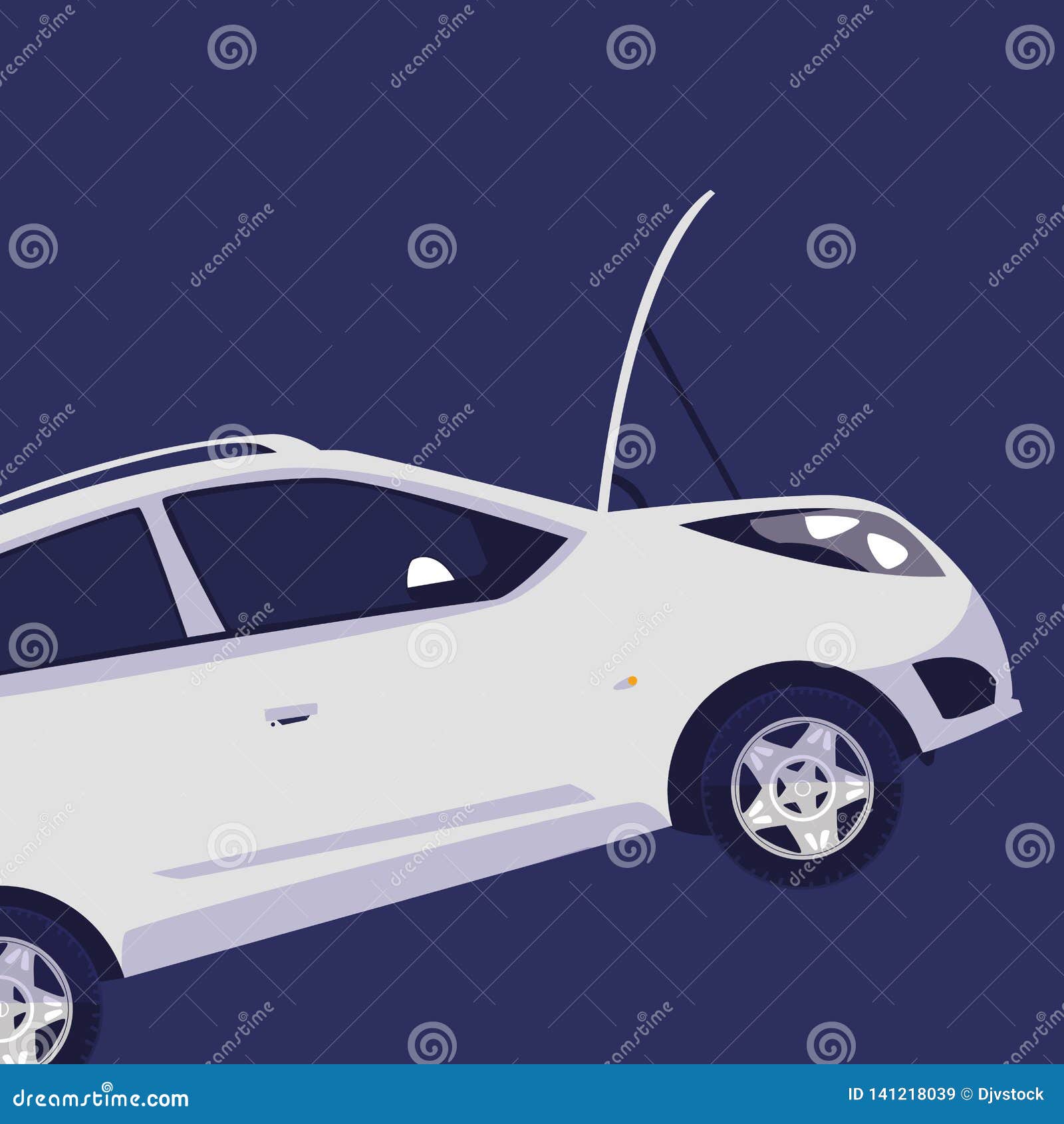 Car Vehicle Sedan Open Bumper Stock Vector - Illustration of ...