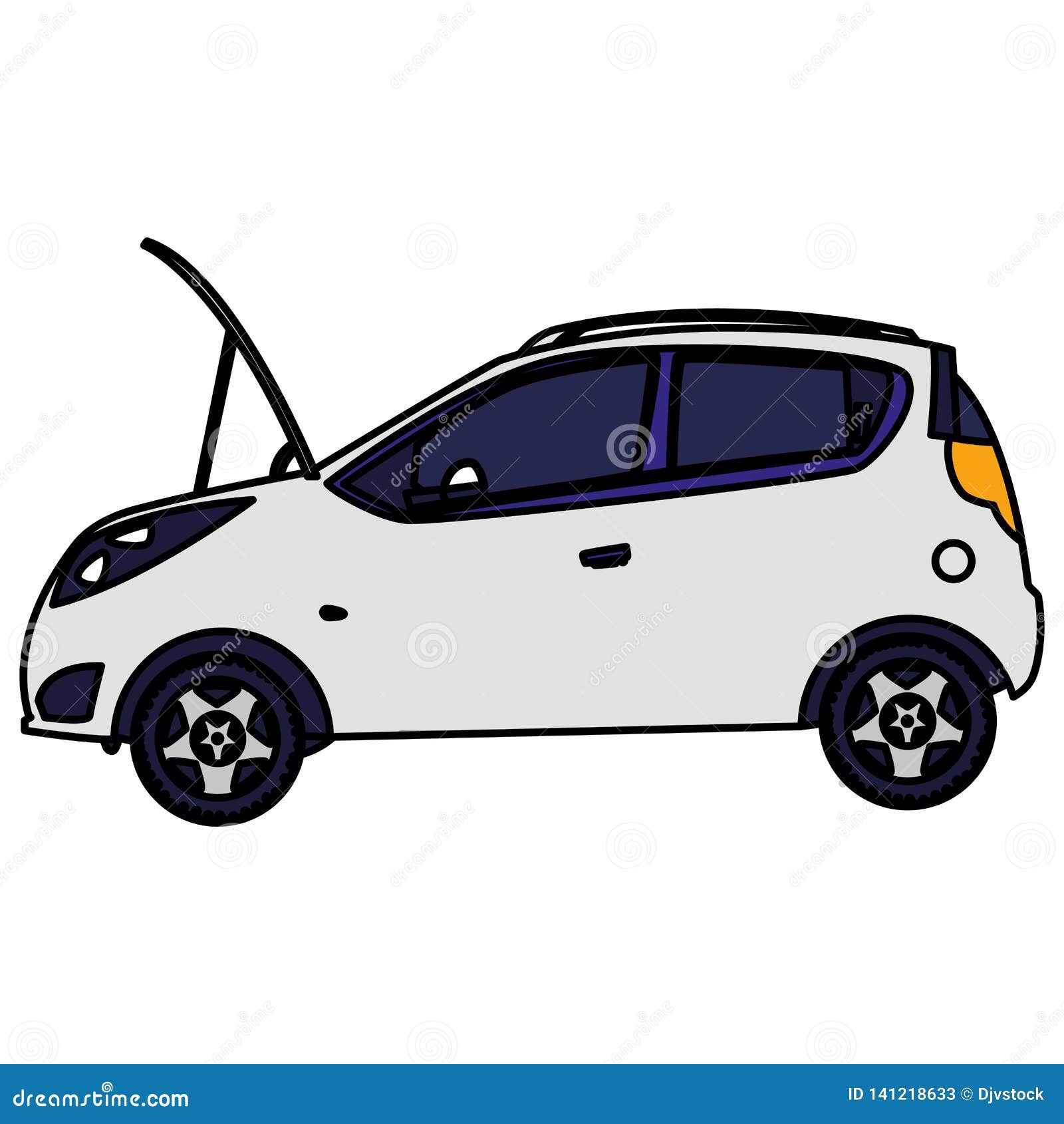 Bumper Car Vector. Attraction Hotroad Amusement Park. Bumps. Isolated ...