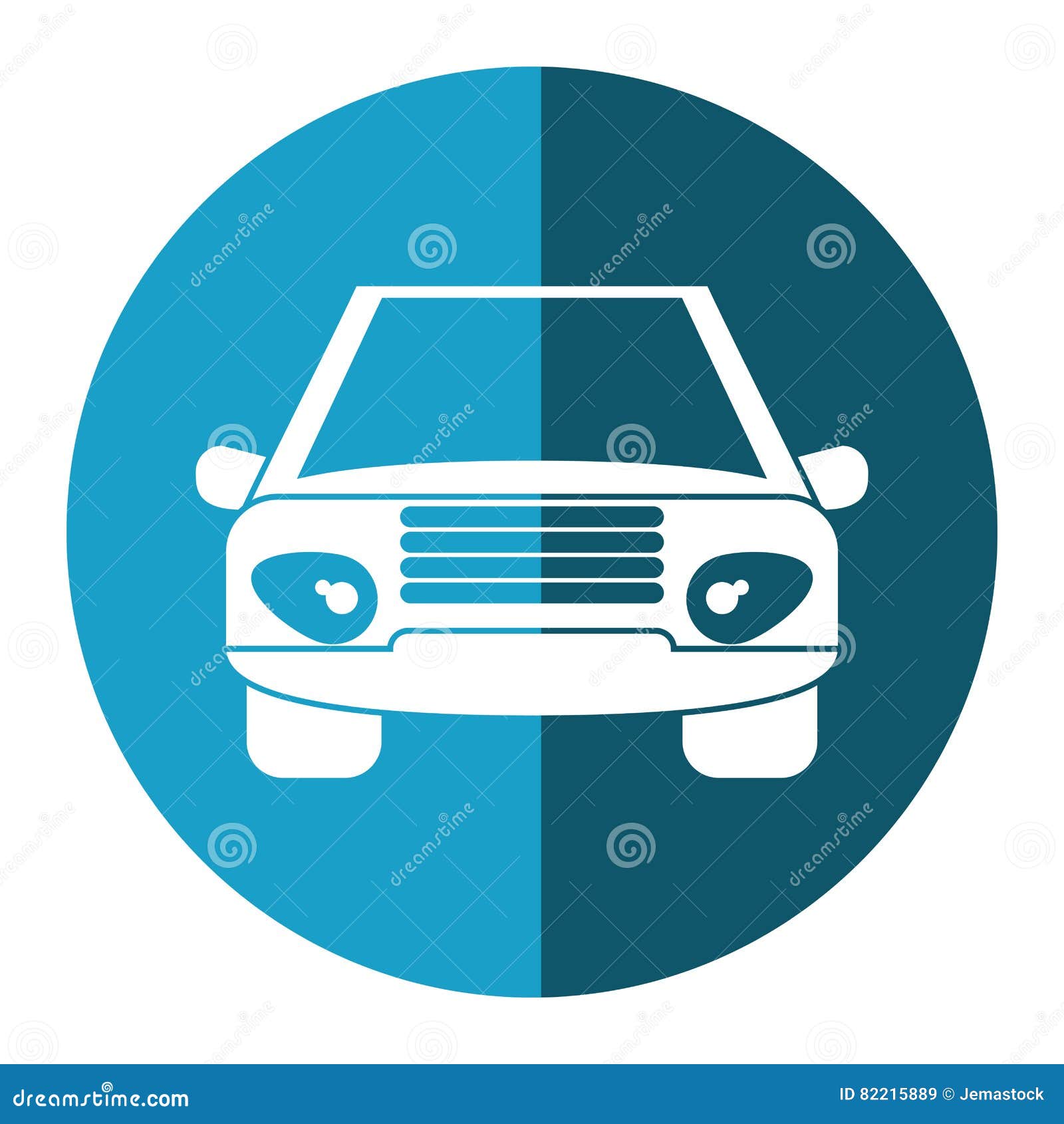 Car Vehicle Transport Front View Blue Circle Stock Vector ...