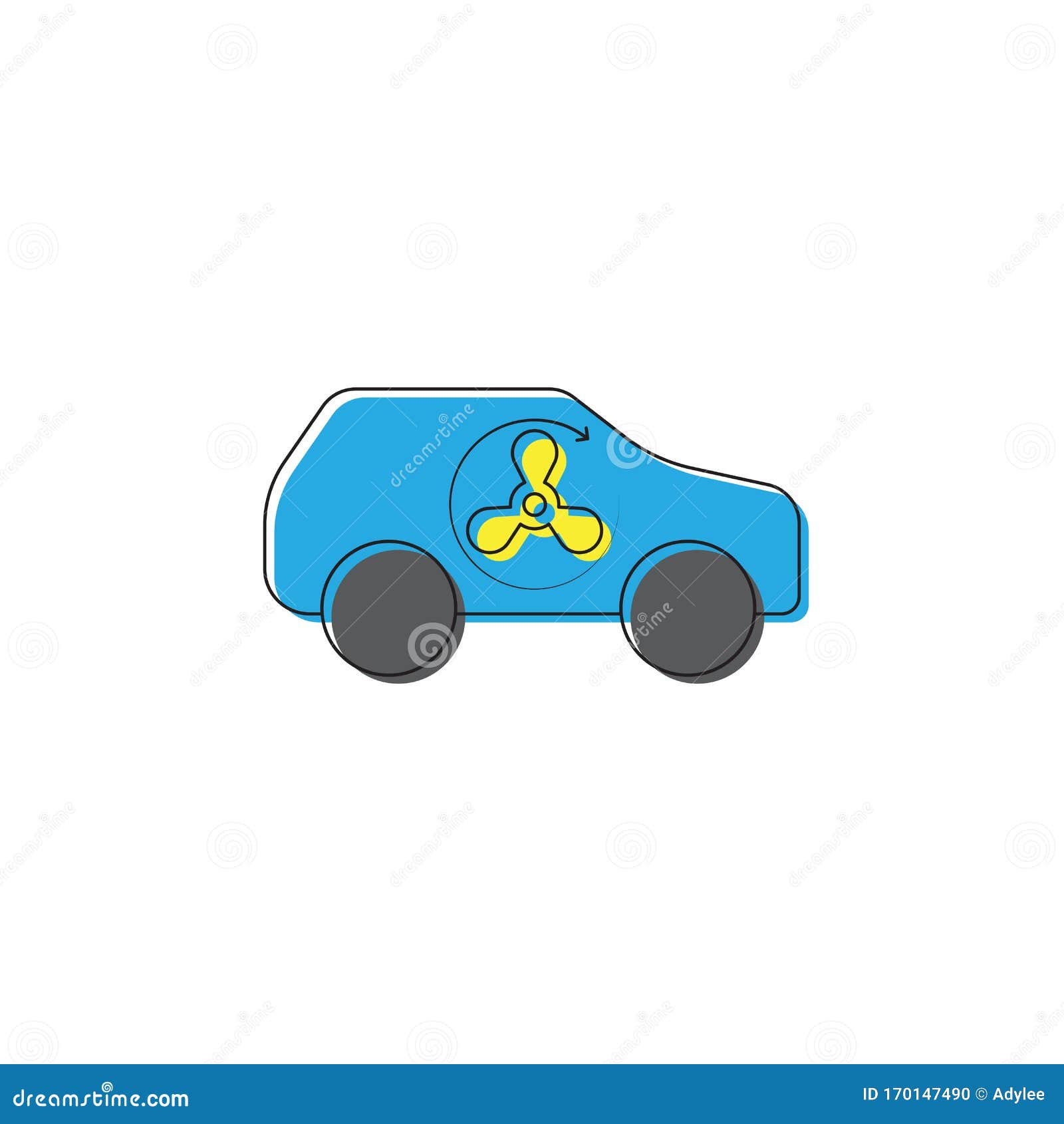 Car Ventilation System Vector Icon Symbol Isolated on White Background ...
