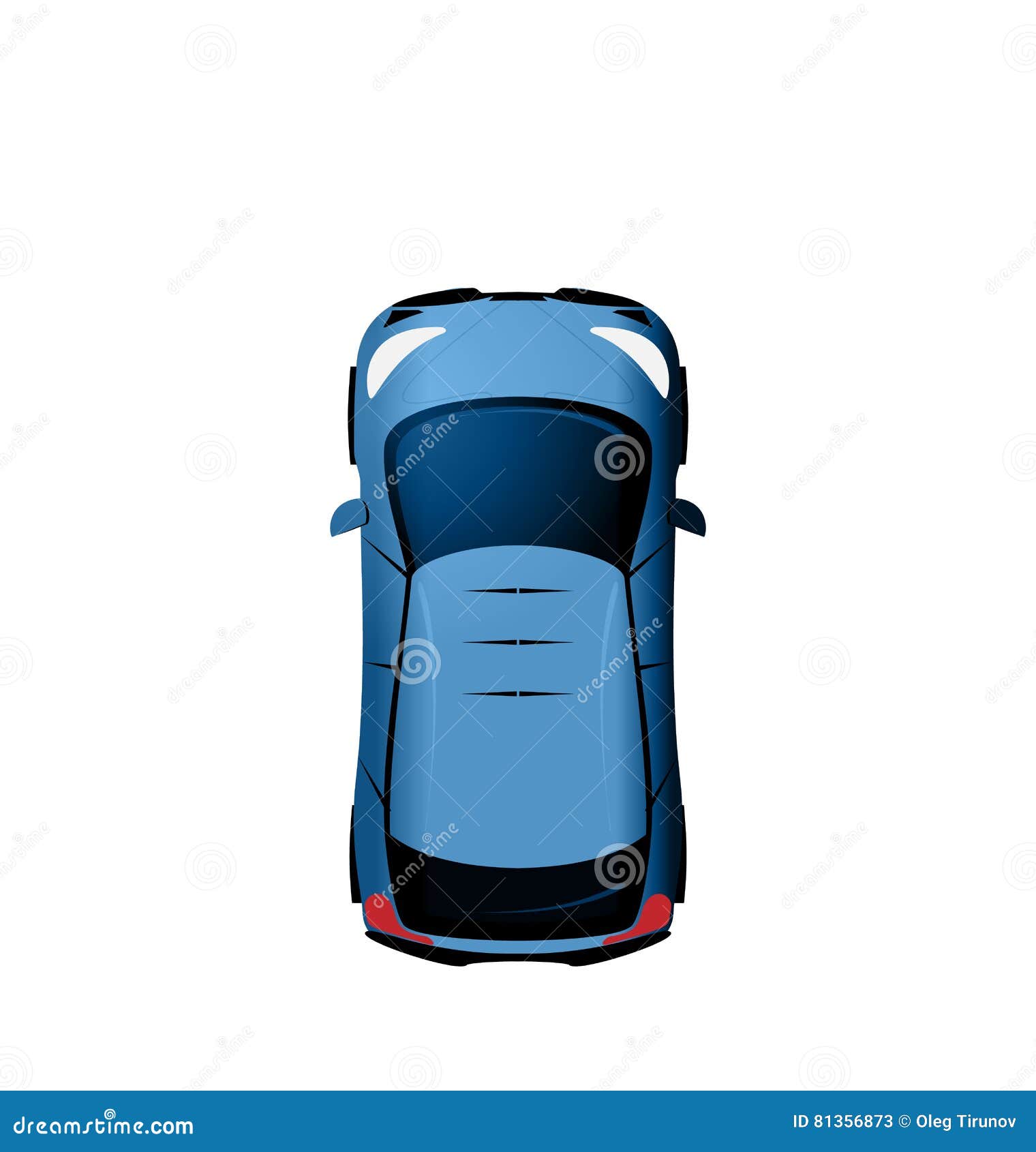 Car View from Above, Vehicle on White Background Stock Vector ...