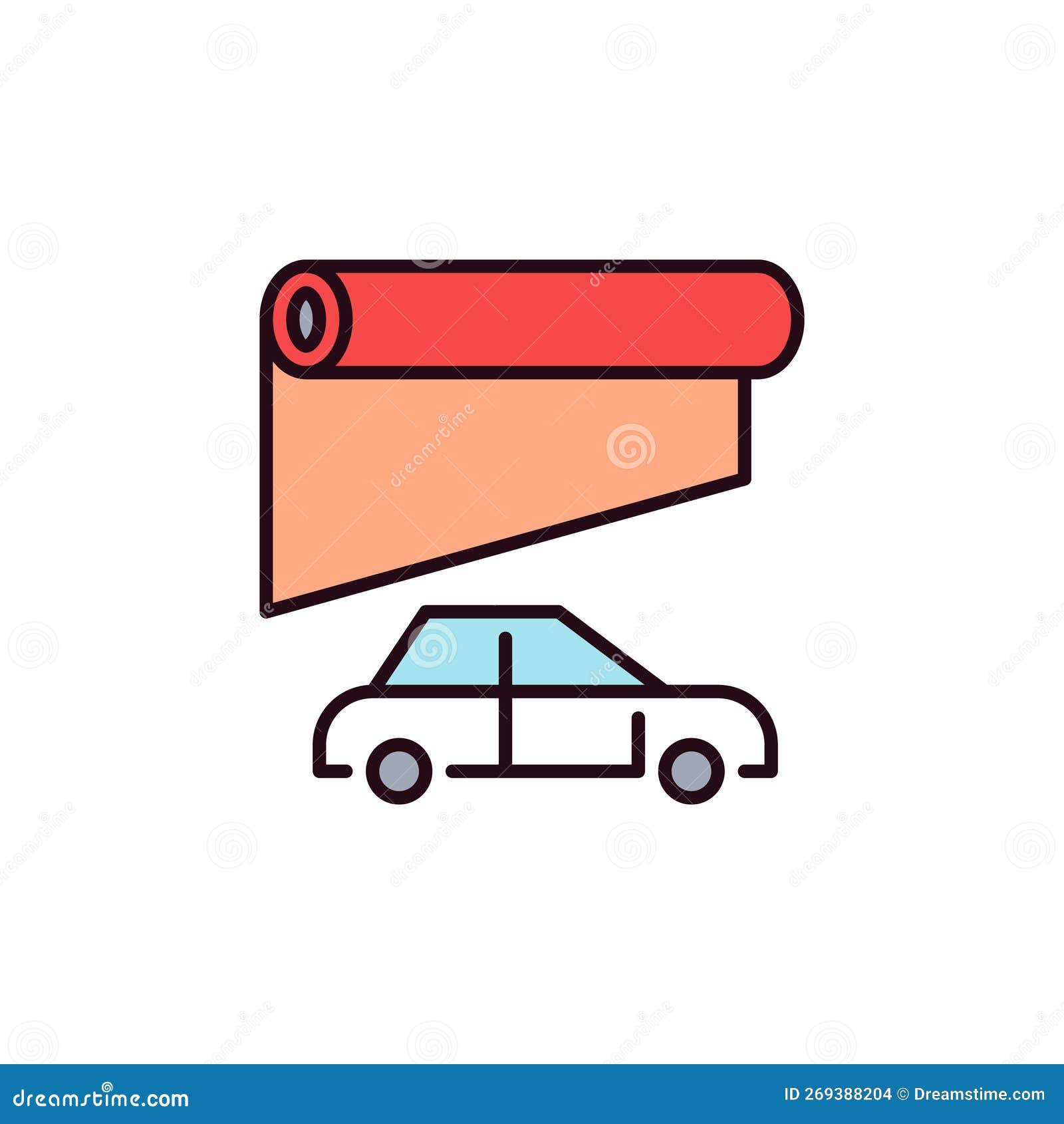 Car Vinyl Wrap Vector Concept Modern Colored Icon or Symbol Stock ...