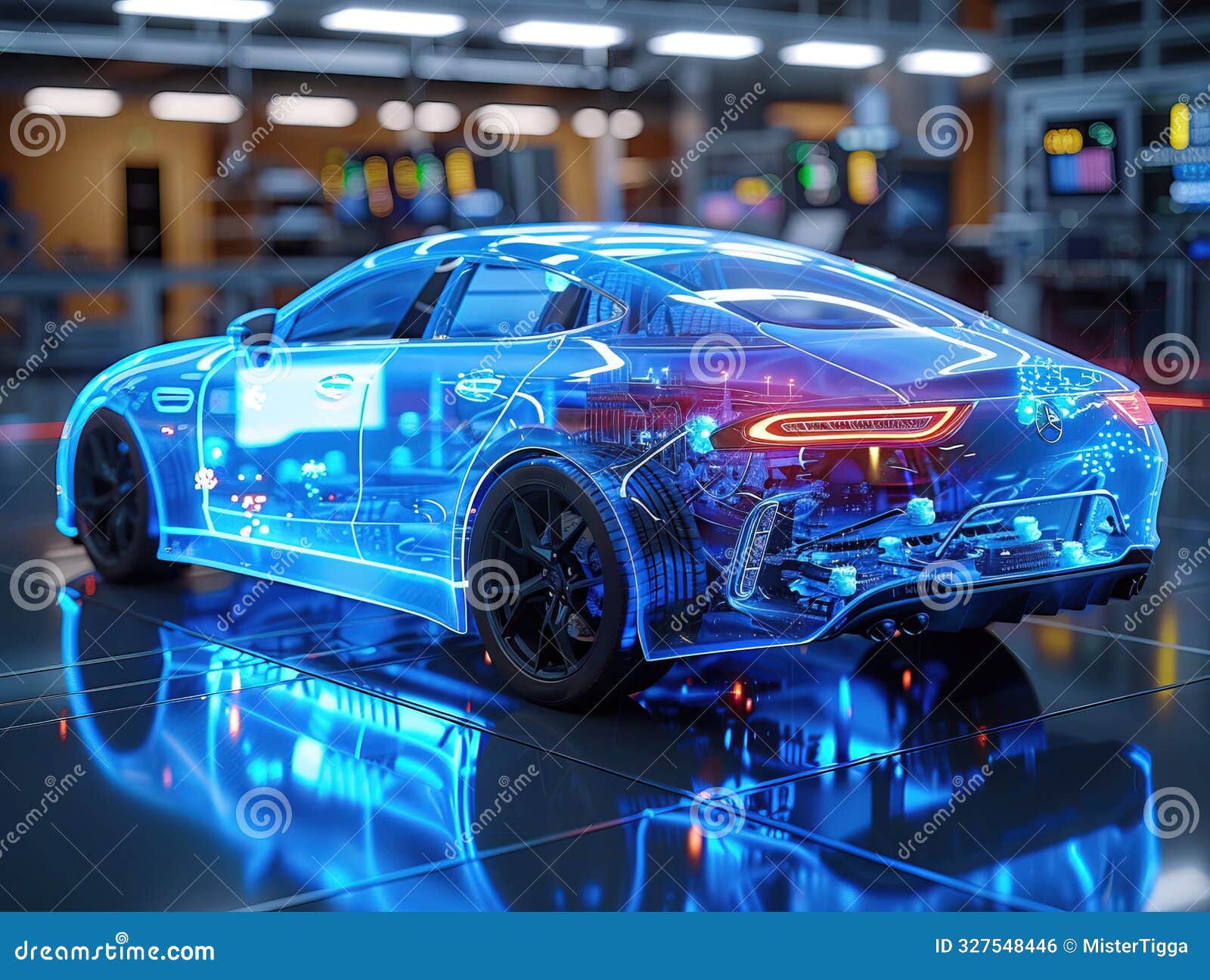 Car Visualization with Augmented Reality Transparent Car in Studio ...