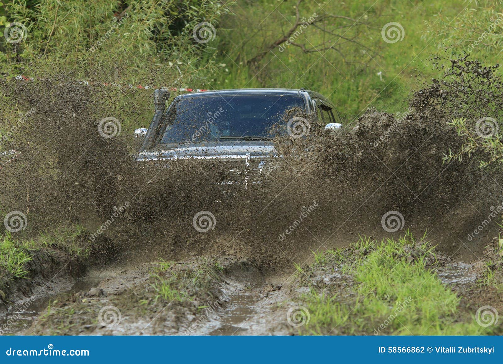 Car and a wall of mud stock photo. Image of race, wagon - 58566862