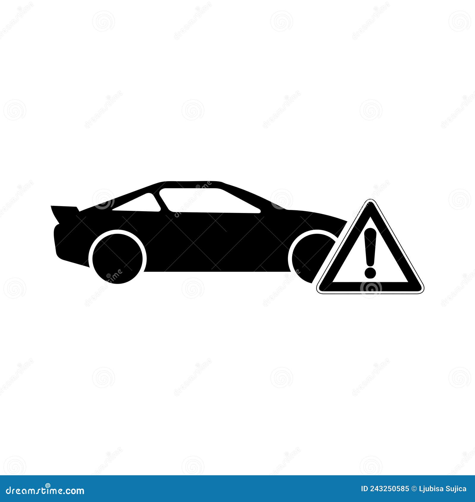 Car Warning Icon Isolated on a White Background Stock Vector ...