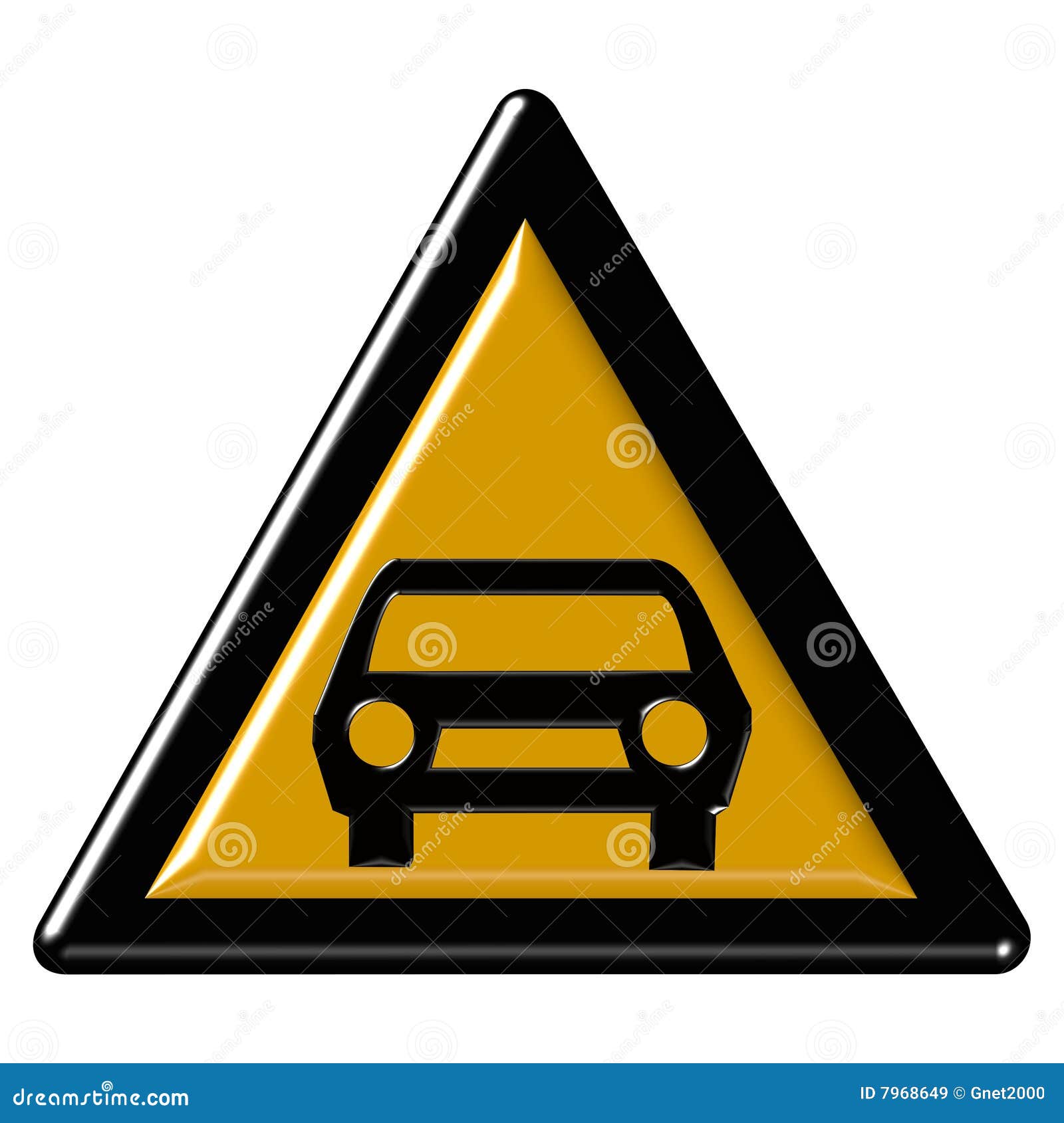 Car warning sign stock illustration. Illustration of beware - 7968649