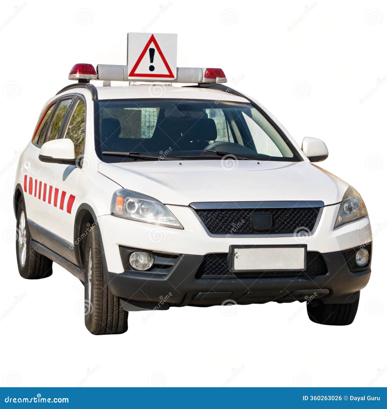 Car with Warning Sign Isolated on Transparent Background Stock ...
