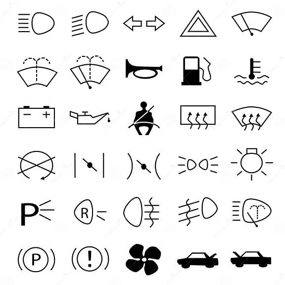 Car warning symbols stock vector. Illustration of hood - 20549960