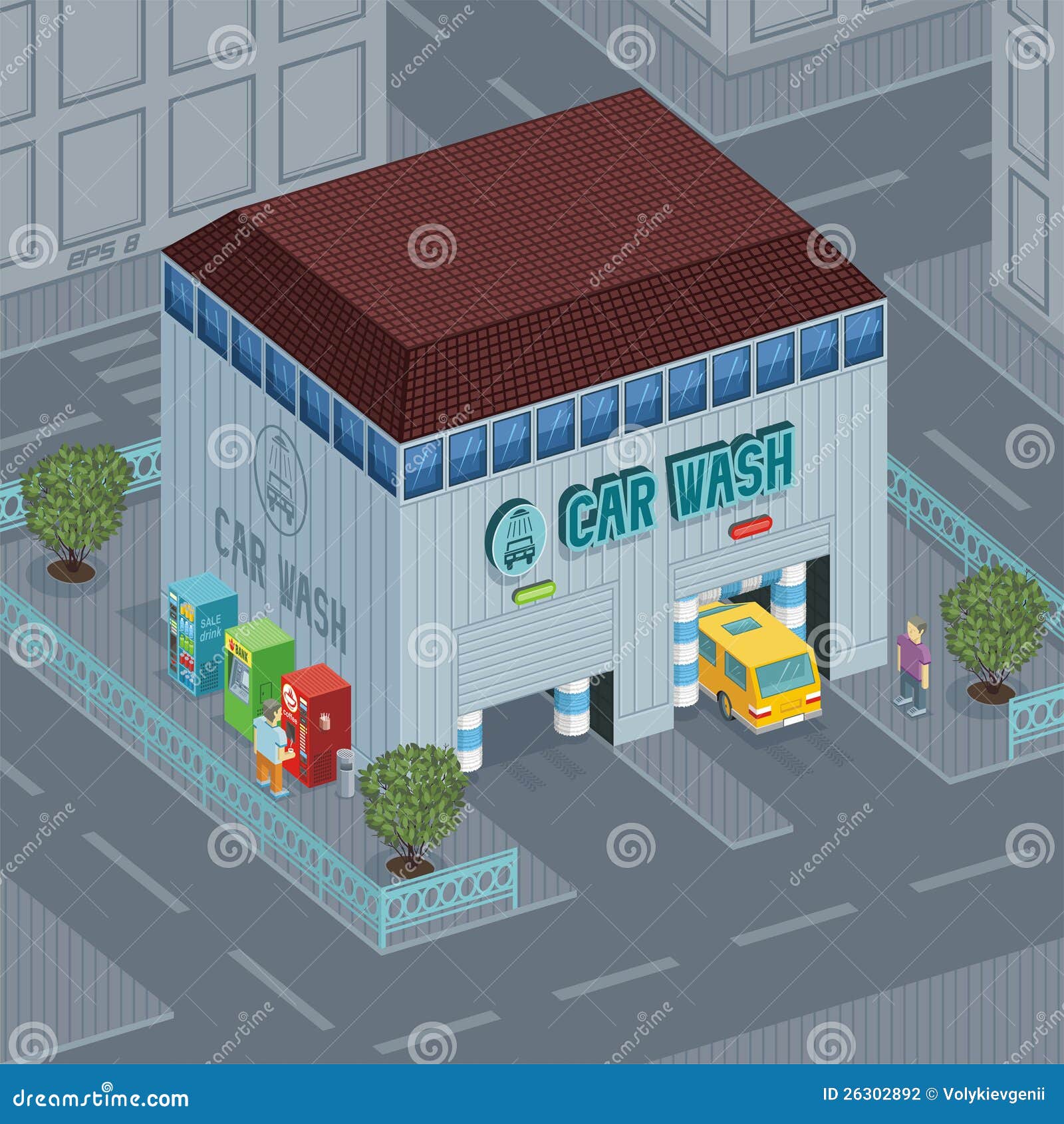 Car wash stock vector. Illustration of auto, drawing - 26302892