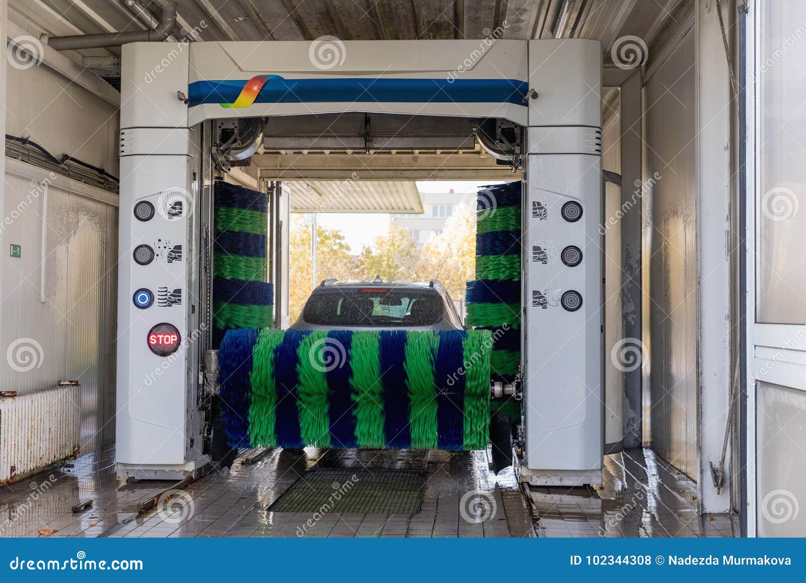 Automatic Car Wash in Action, Car Wash Stock Photo - Image of ...