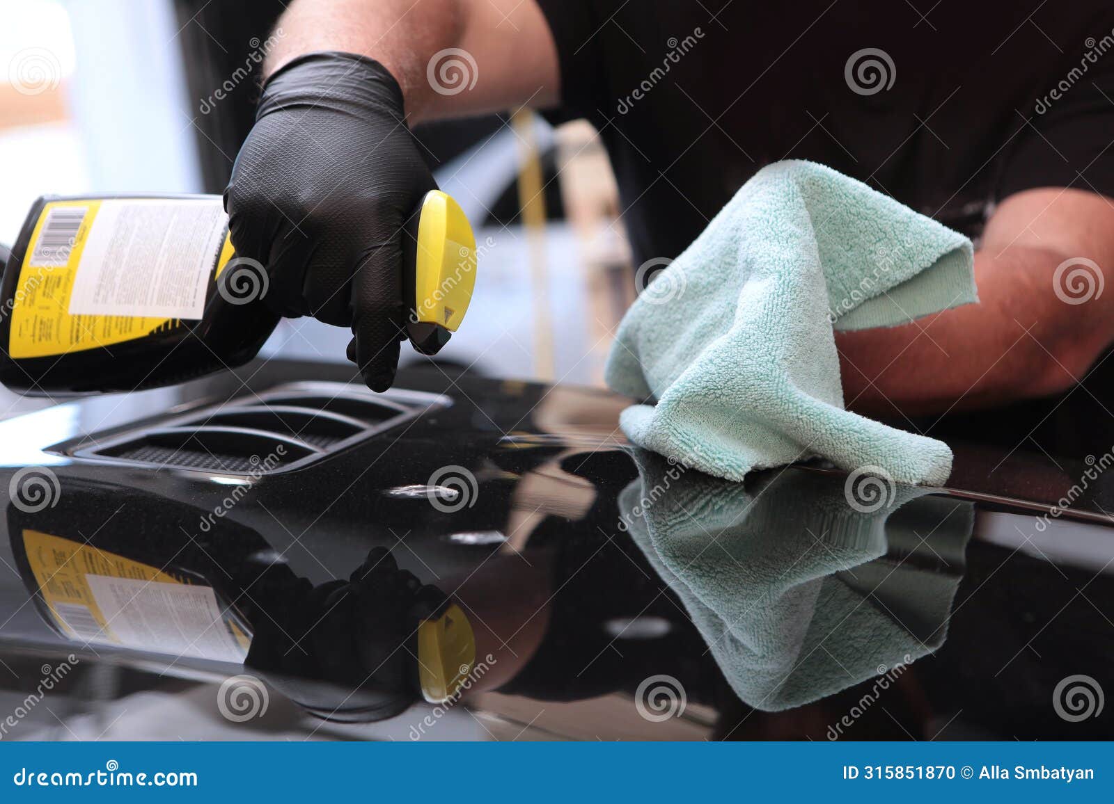Car Wash. Cleaning Agent in Hand. the Concept of Cleanliness and Order ...