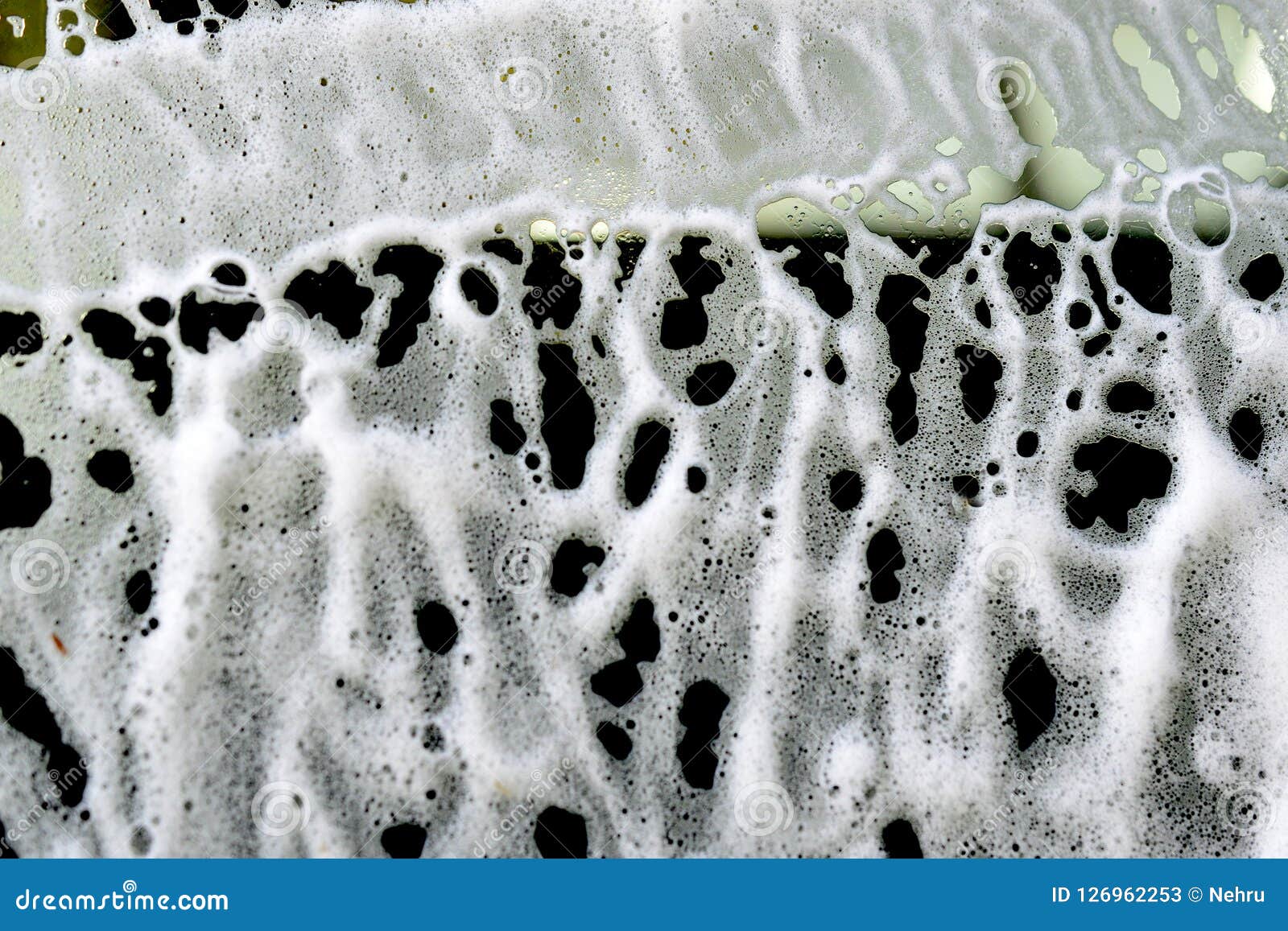 Car Wash Foam Patterns On A Car Window Stock Image - Image of sponge ...