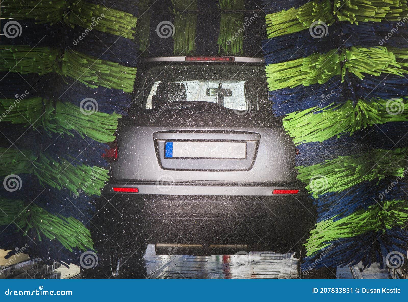 Back of Grey Car during Washing Process Stock Image - Image of service ...