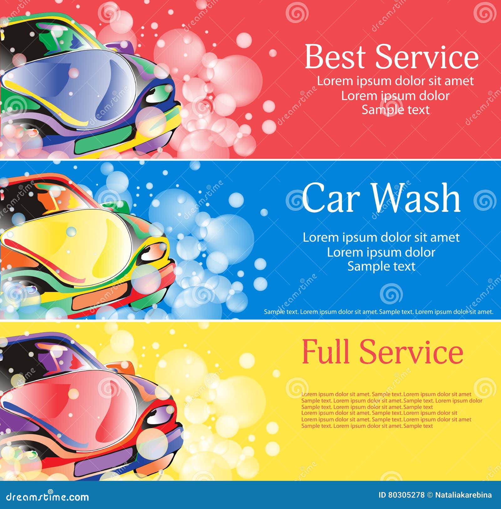 Car Wash. a Set of Banners for Your Design Stock Vector - Illustration ...