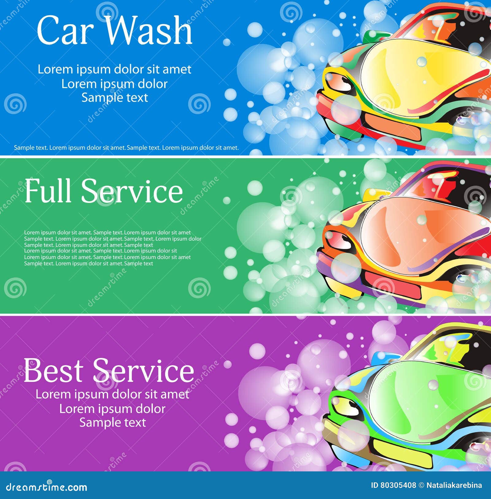 Car Wash. a Set of Banners for Your Design Stock Vector - Illustration ...