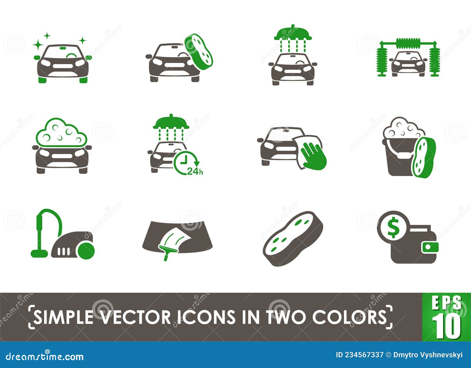 Car Wash Simple Vector Icons Stock Vector - Illustration of vector ...