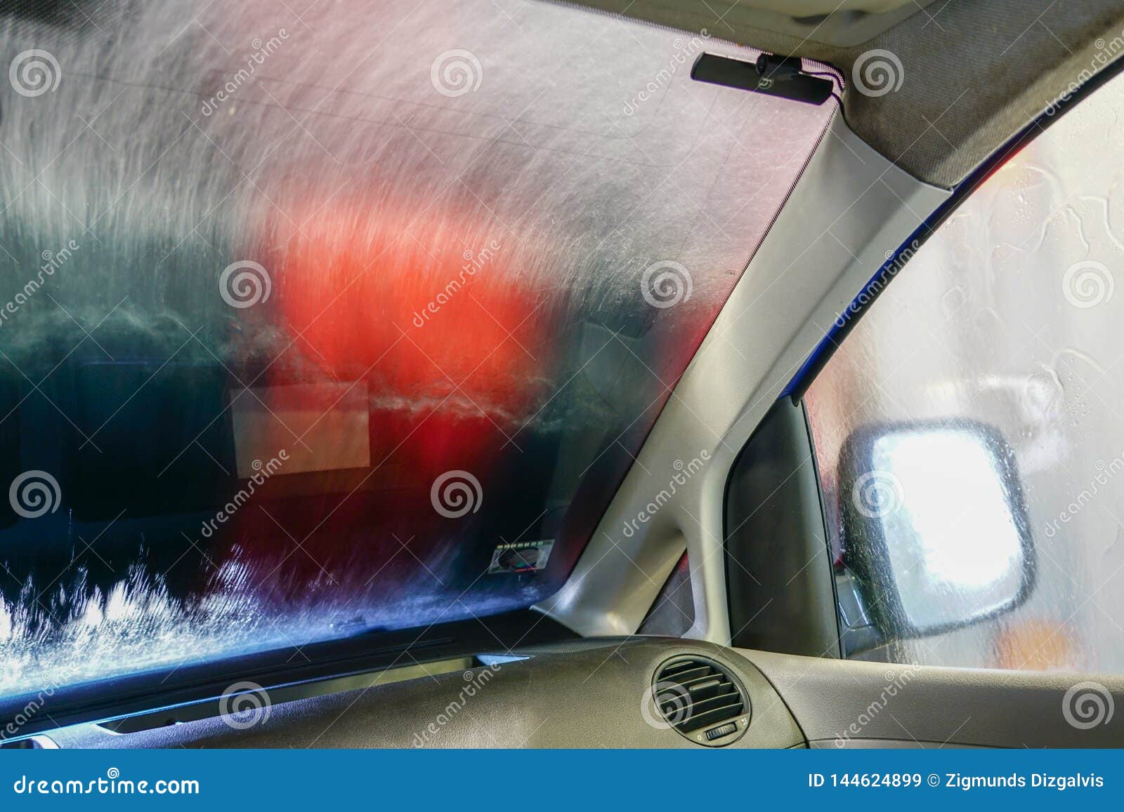 Car Wash, View from Inside the Car Stock Image - Image of windscreen ...