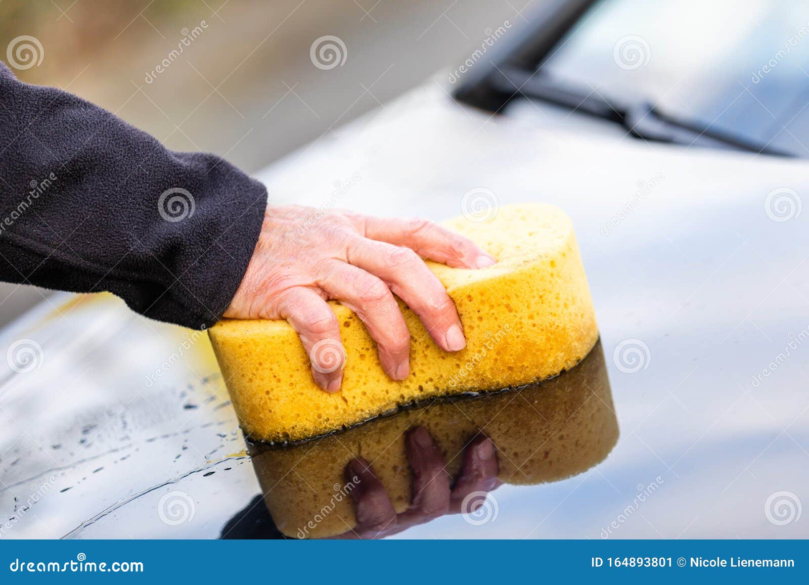 Car Wash with a Soft Sponge Stock Image - Image of foam, remove: 164893801