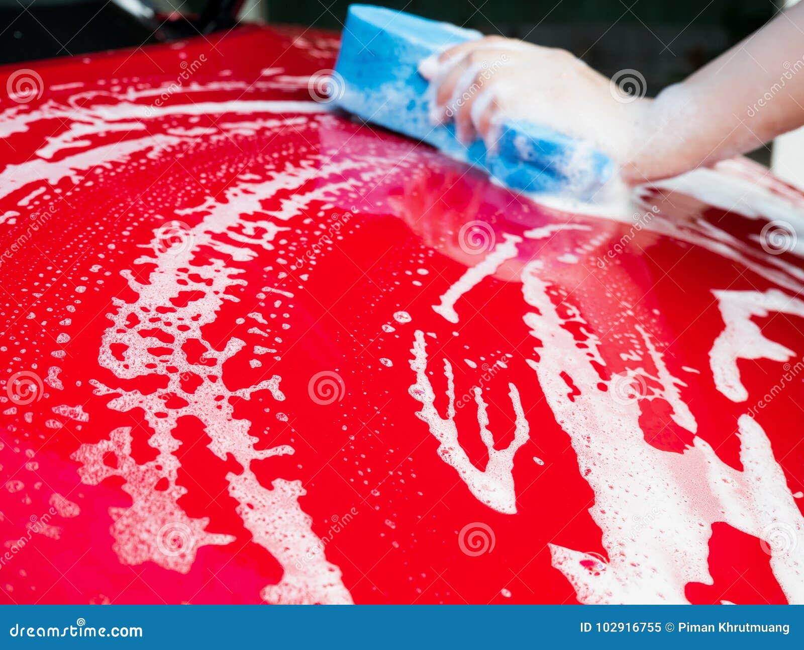 Car washing stock image. Image of glass, foam, detergent - 102916755