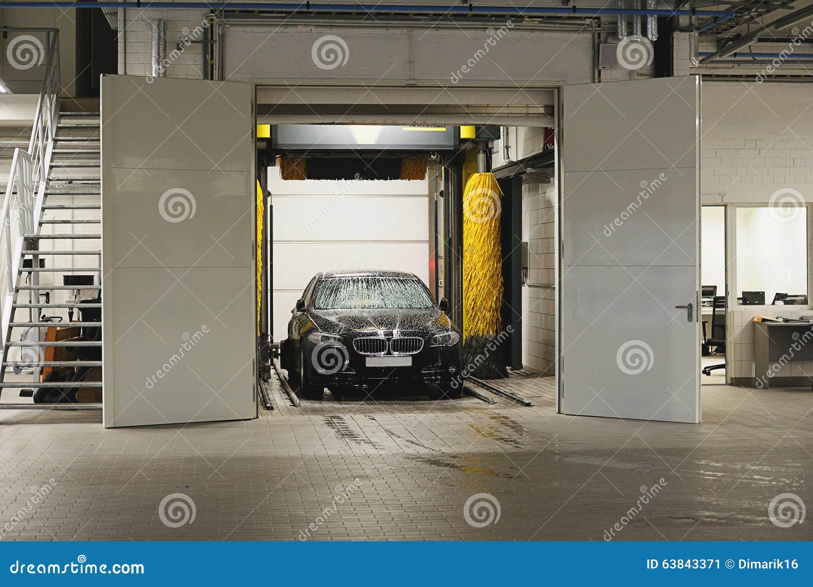 Car washing station stock image. Image of automatic, tunnel - 63843371