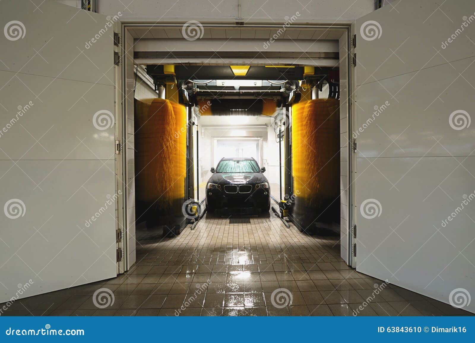 Car washing station gate stock photo. Image of brush - 63843610