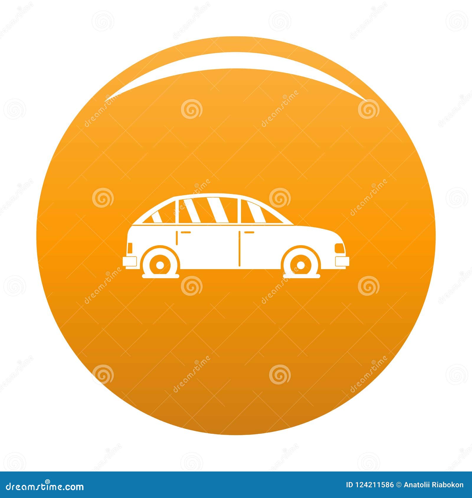 Car in water icon orange stock illustration. Illustration of destroyed ...
