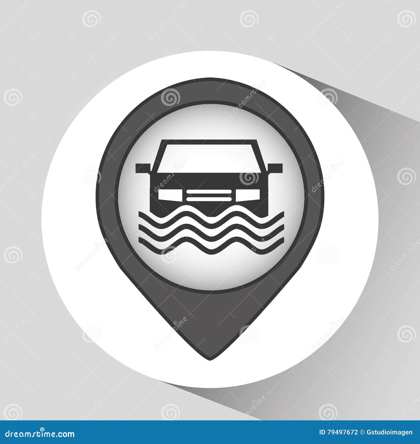 Car and water icon stock illustration. Illustration of icon - 79497672