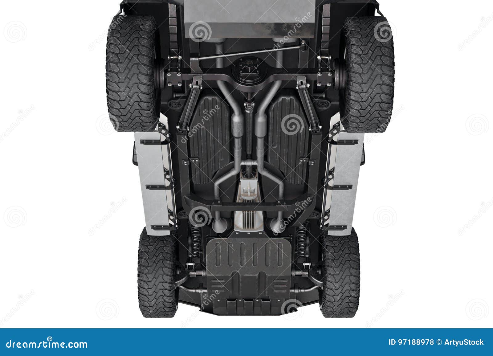 Car 4wd Bottom Suspension, Close View Stock Illustration - Illustration ...