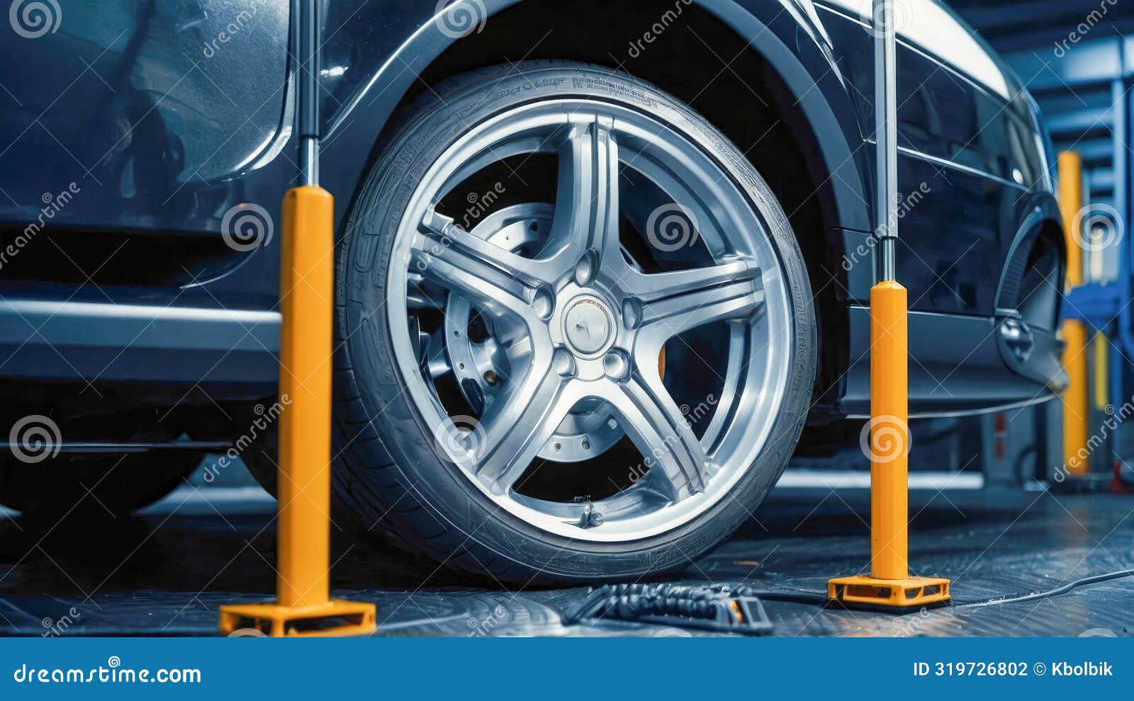 Car Wheel Alignment at Car Service Station. Car Wheel Alignment Stock ...
