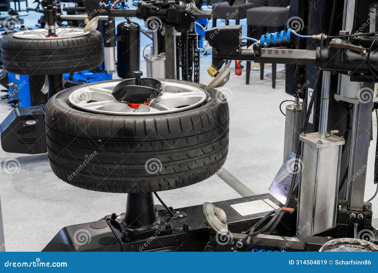 Car Wheel Balancing Device for Tire Fitting Stock Image - Image of ...