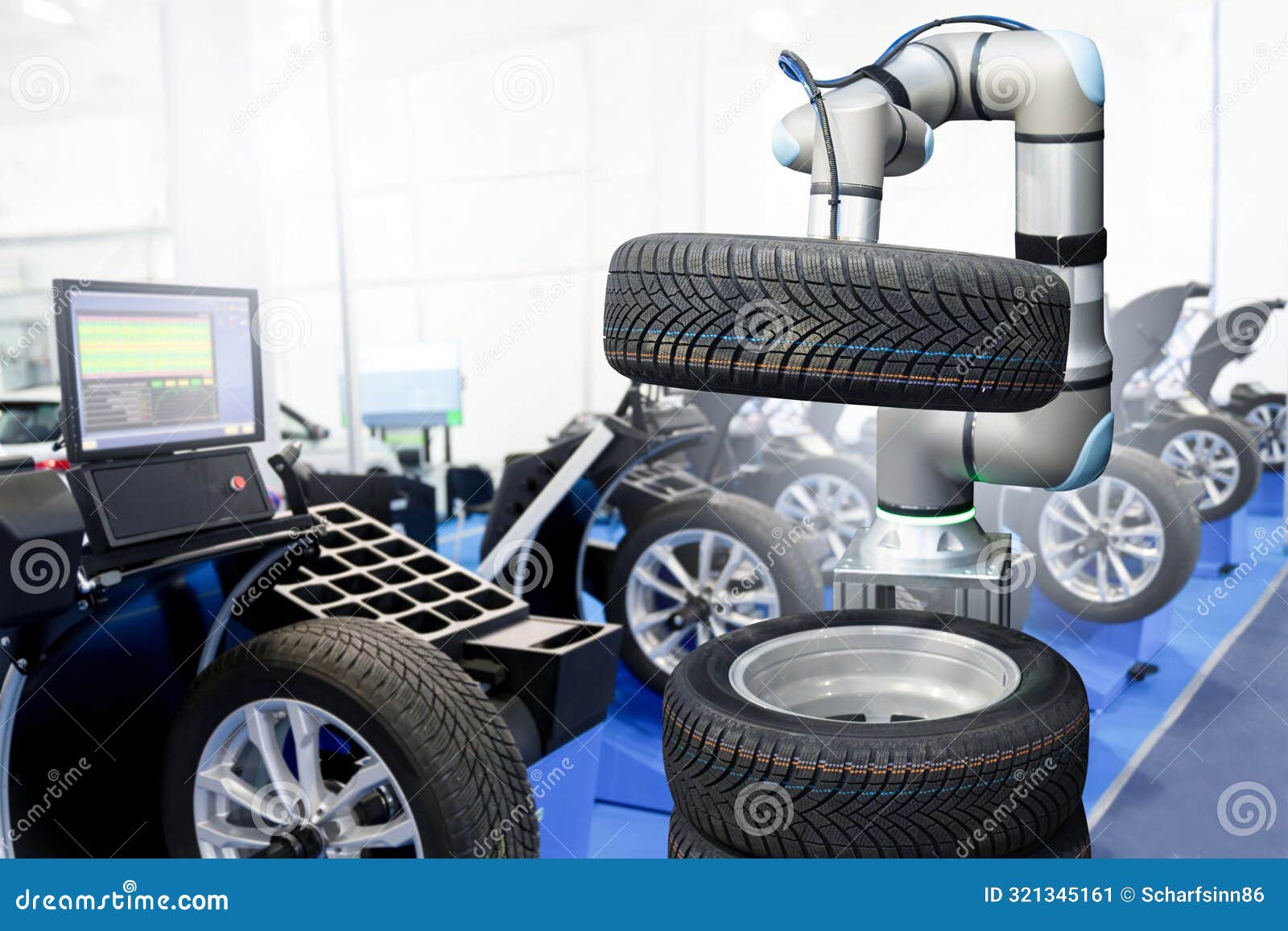 Car Wheel Balancing Device for Tire Fitting Stock Image - Image of ...